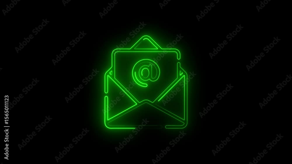 Email opening animated icon. 4K white on black Animated envelope linear ...