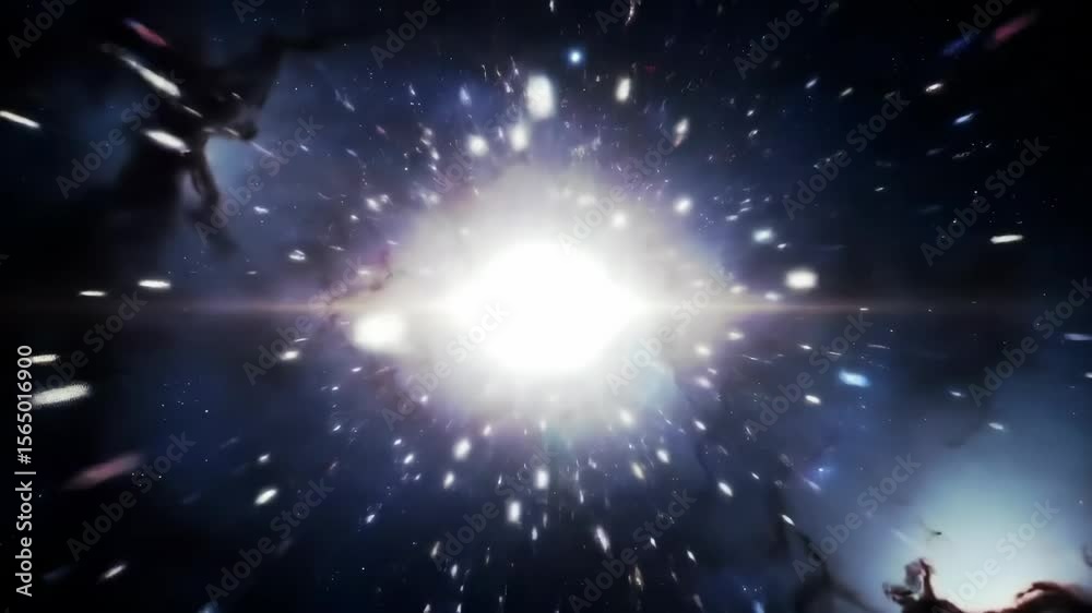 Hyper-realistic cosmic explosion, Big Bang expansion, intense energy ...