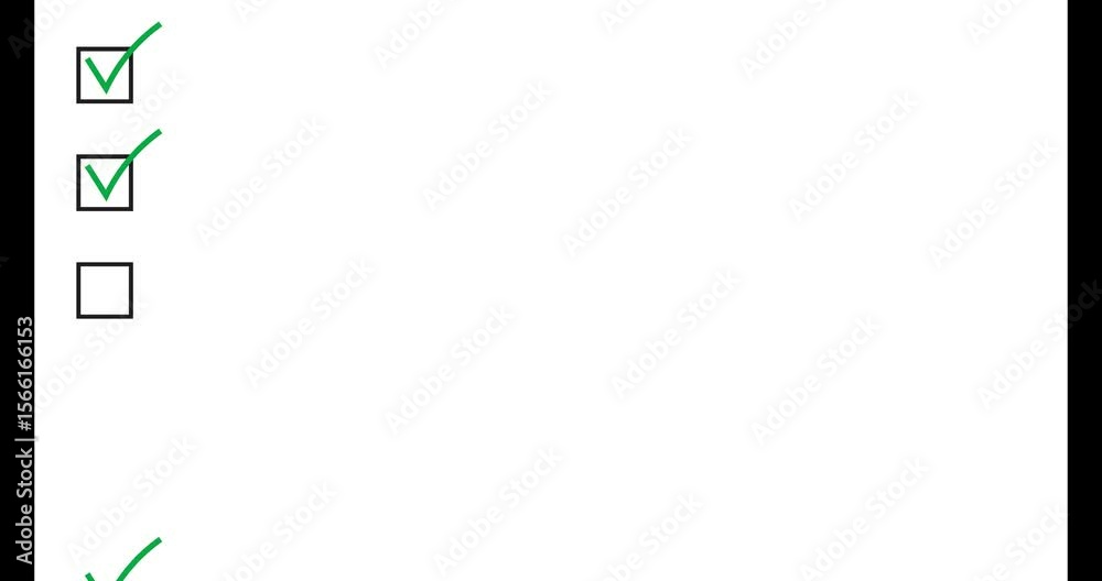 green check mark sign tick in checkbox on white background with blank ...