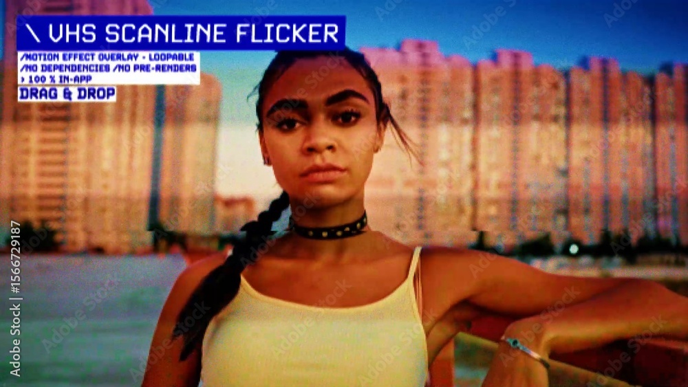 VHS Scanline Flicker Procedural Motion Effect: VHS, VCR, Retro CRT, Old ...