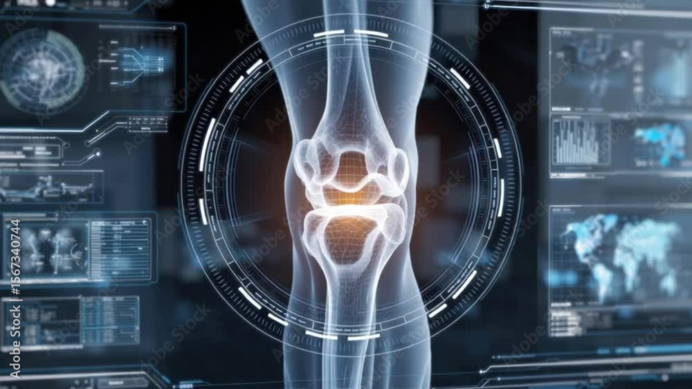 Human Knee Joint X-ray Visualization: A highly detailed, high-tech ...