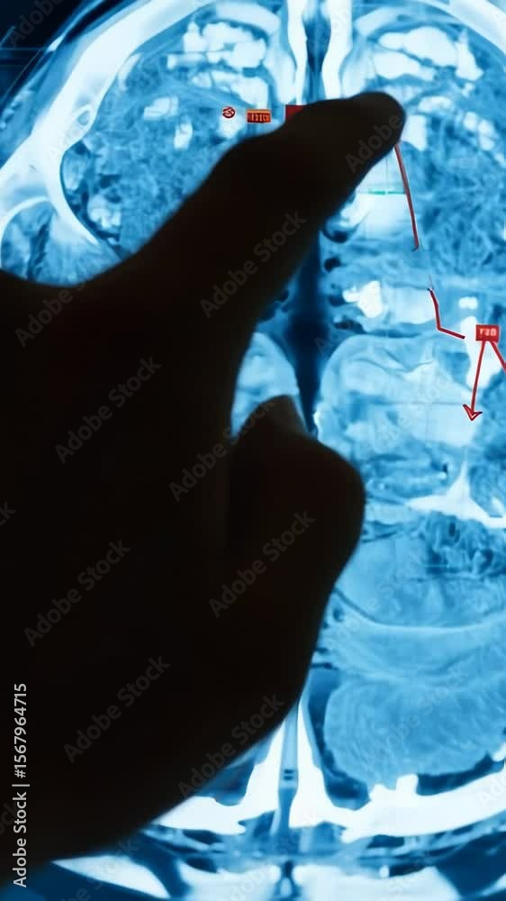 Medical brain scan displays detailed neurological examination with ...