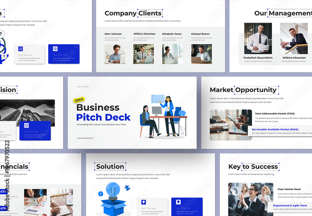 Professional Clean Business Pitch Deck Presentation Template with ...