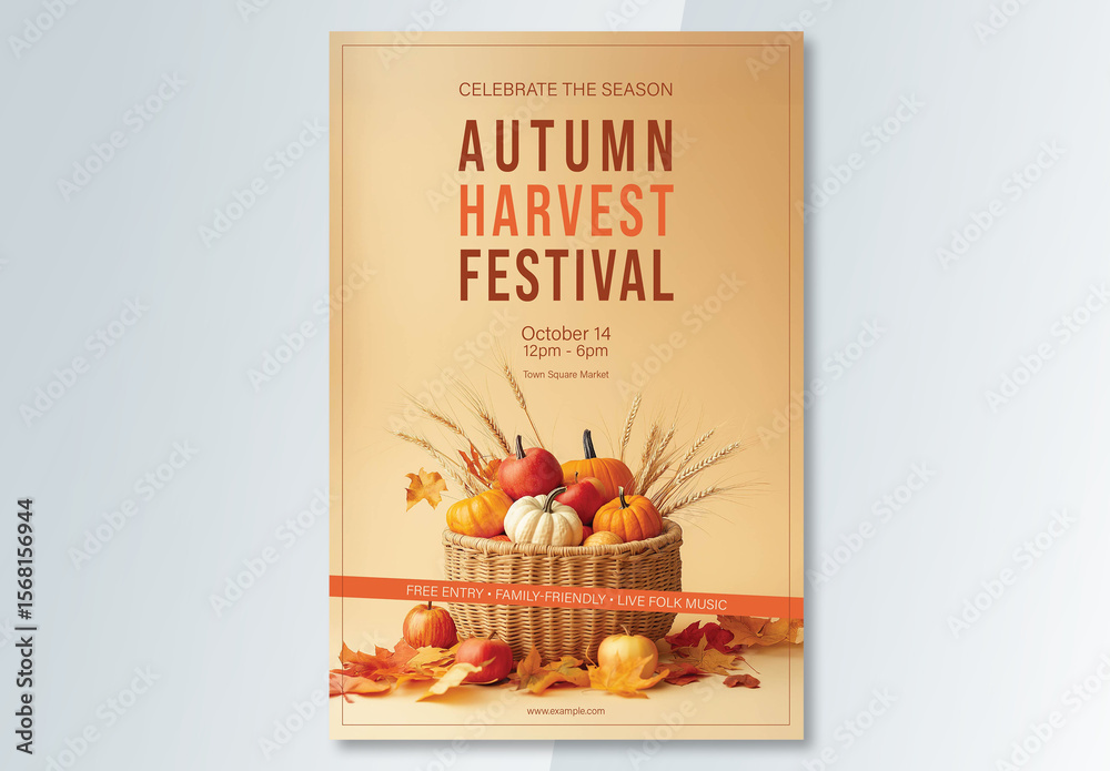 Autumn Harvest Festival Poster Stock Template | Adobe Stock