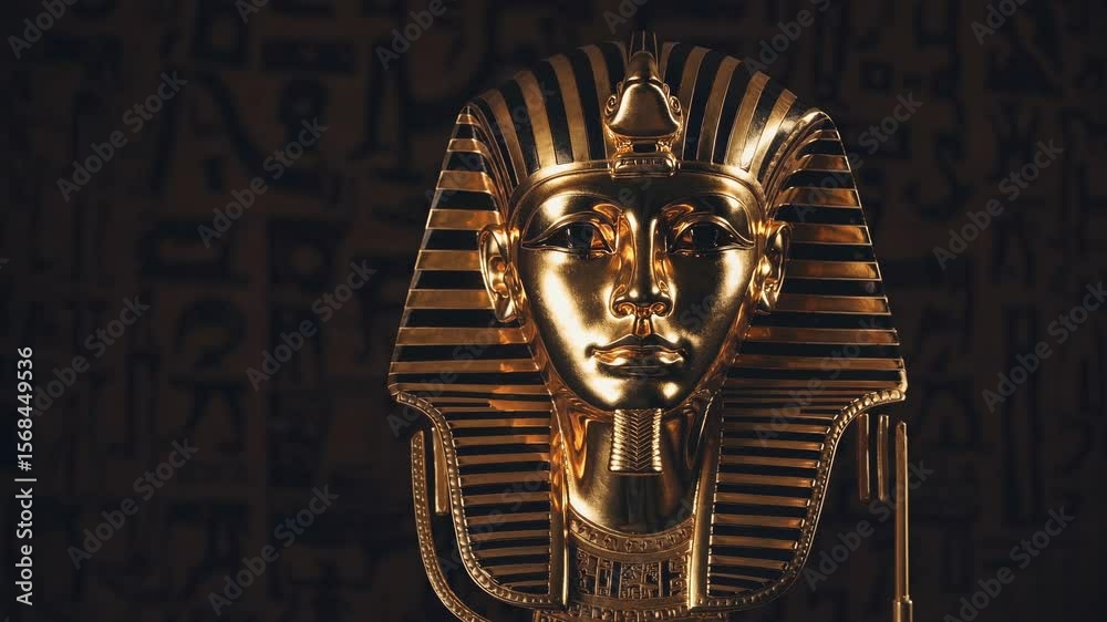 Exploration of ancient Egyptian artifacts in a darkened museum ...