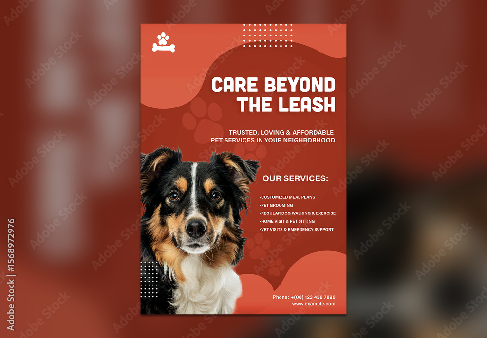 Pet Care Flyer Template – Dog Grooming, Sitting & Walking Services ...