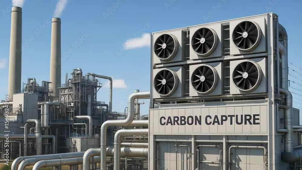 Power plant shows Carbon Capture technology to reduce CO2 emissions ...