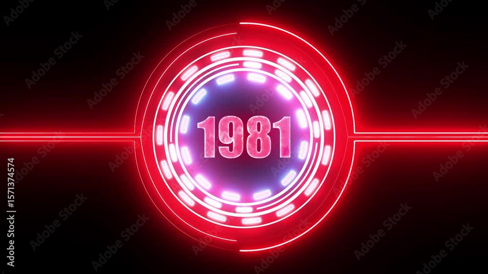 1981 text with screen effects of technological failures. Concept of ...