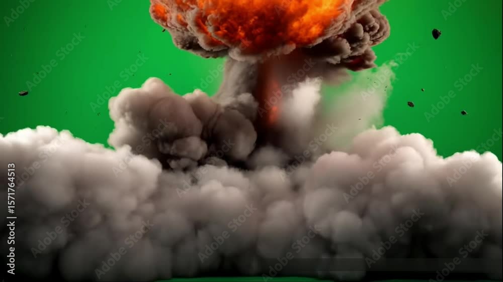 Realistic Explosion Effect Green Screen Chroma Key Background for Video ...