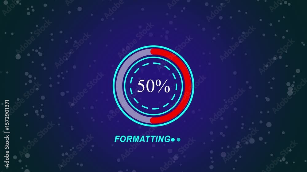 Gear setting system formatting animation. Loading bar formatting bar ...
