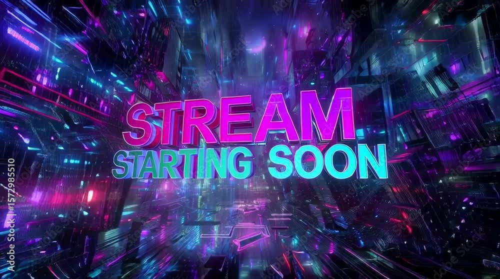 Stream Starting Soon Neon Text Animation, Stream Starting Soon Glowing ...