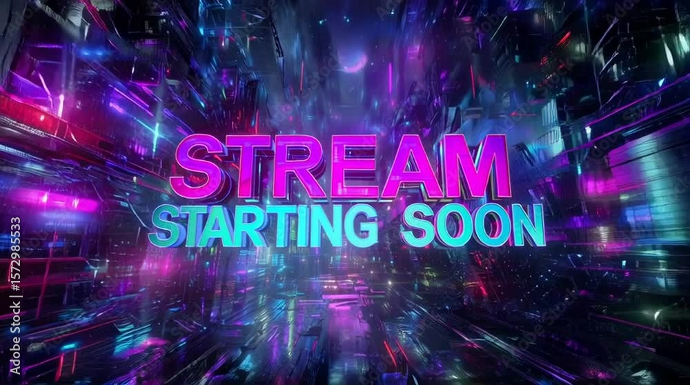 Vidéo Stock Stream Starting Soon Neon Text Animation, Stream Starting ...