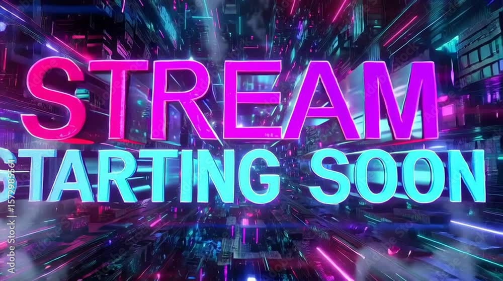 Stream Starting Soon Neon Text Animation, Stream Starting Soon Glowing ...