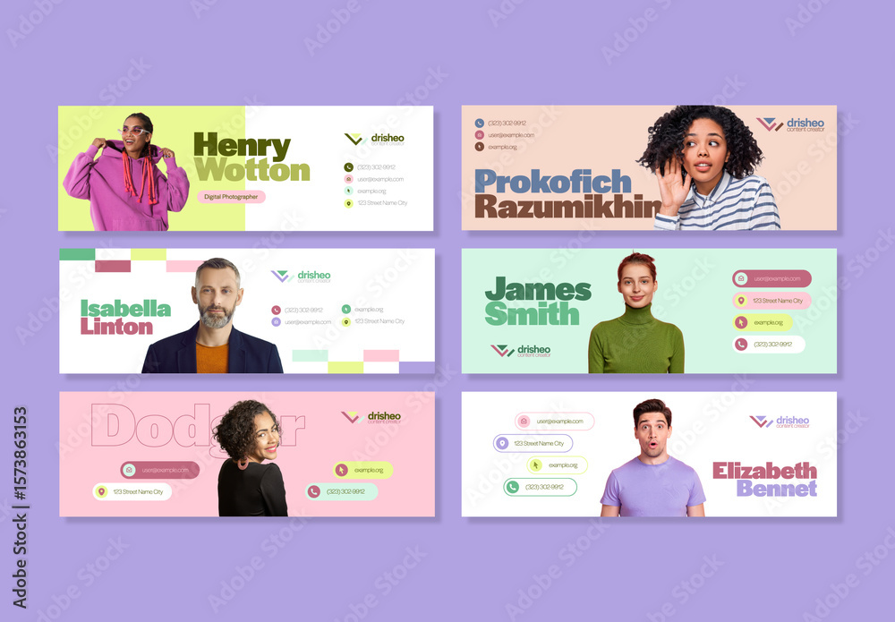 Colorful Email Signature Kit for Personal Branding Stock Template ...