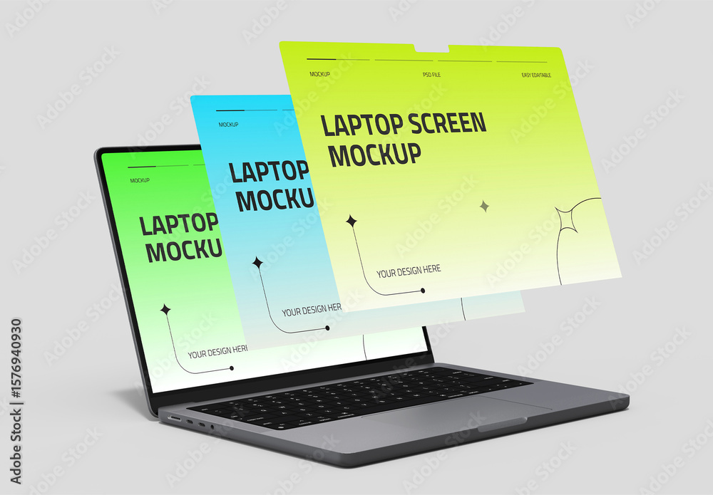 Laptop Screen Mockup PSD Stock Template | Adobe Stock