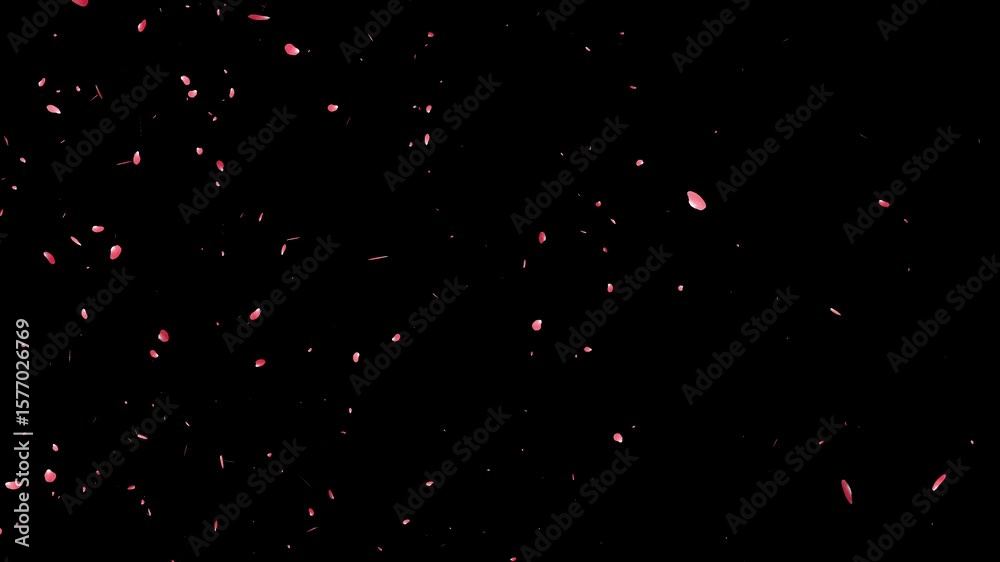 Japanese Spring Sakura Petals Falling Chroma Key. Cherry Blossom 4k ...