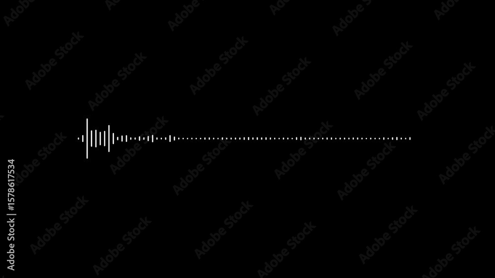 sound wave animation 4k black background. audio visualization loop ...