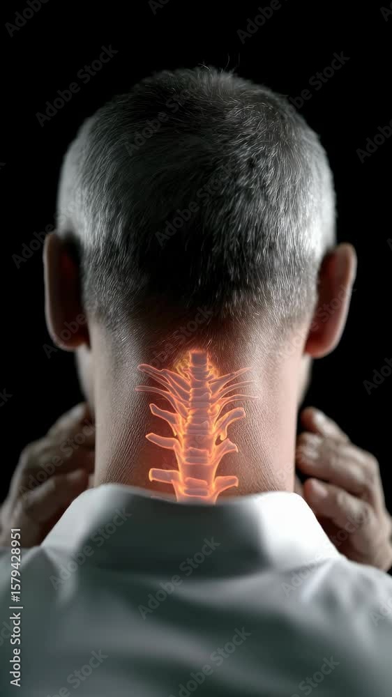 Neck affliction: backbone trauma, bone inflammation, ligament injury ...