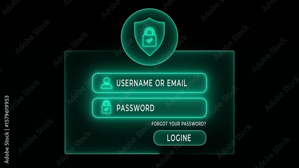 User typing login and password concept on the transparent background ...