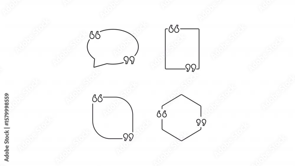 Message punctuation line animation set. Text commas animated icons ...
