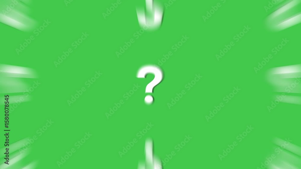 footage animated question mark popping up on a green screen background ...
