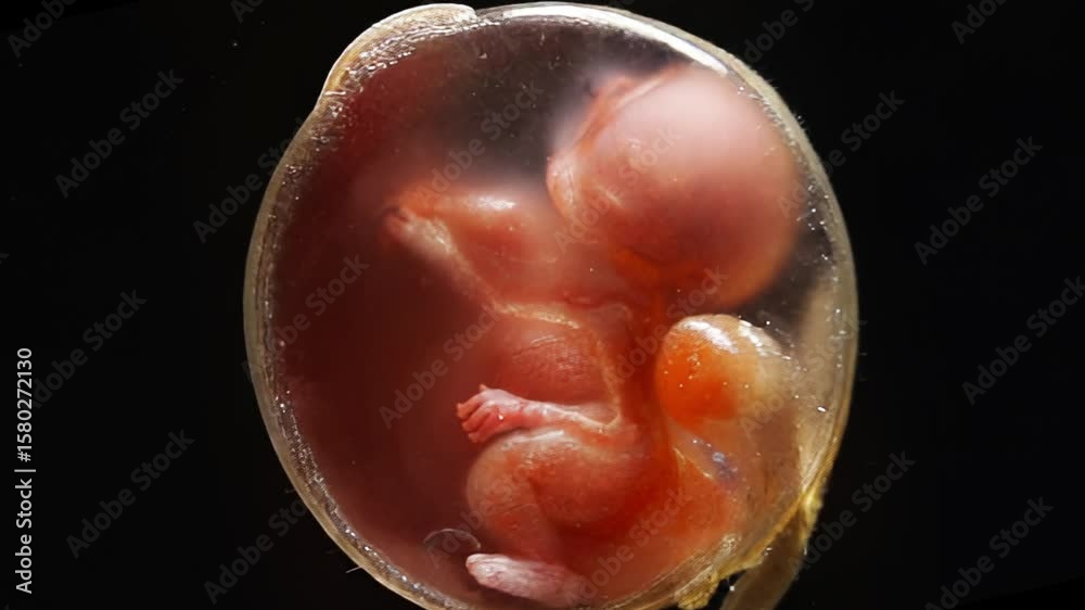 Realistic Human Embryo Inside Amniotic Sac Close-Up Animation ...