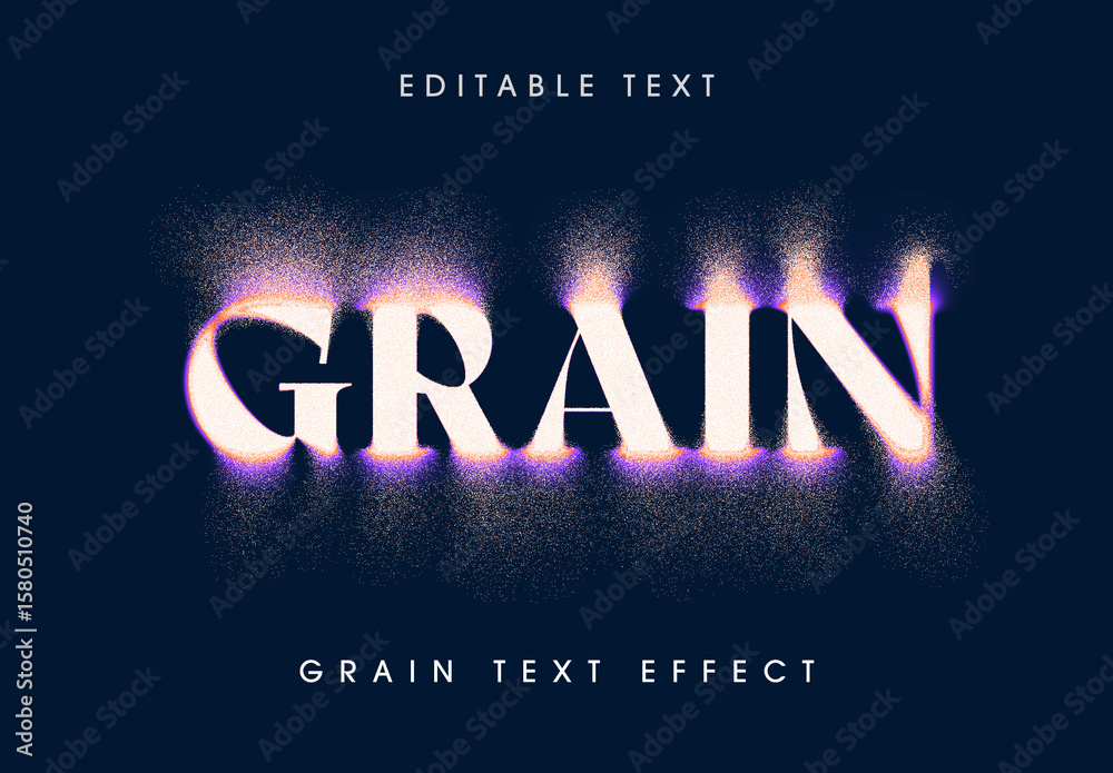 Dissolving Grain Text Effect Mockup Stock Template | Adobe Stock