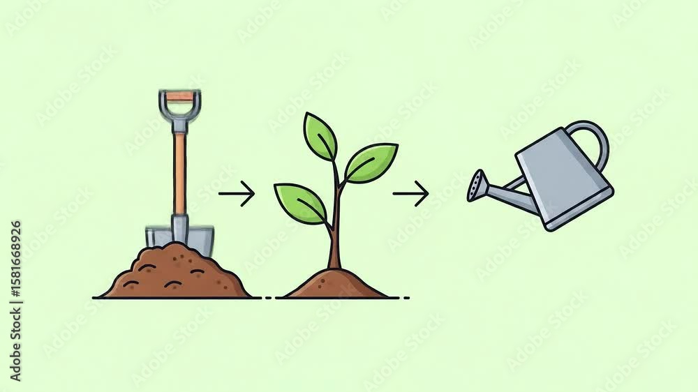 Plant Growing Animation Shows Seedling Development Process Stock ビデオ ...