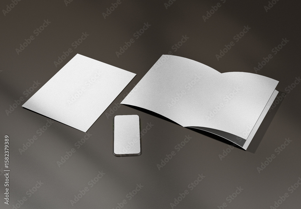 Brochure with Device Mockup Stock Template | Adobe Stock