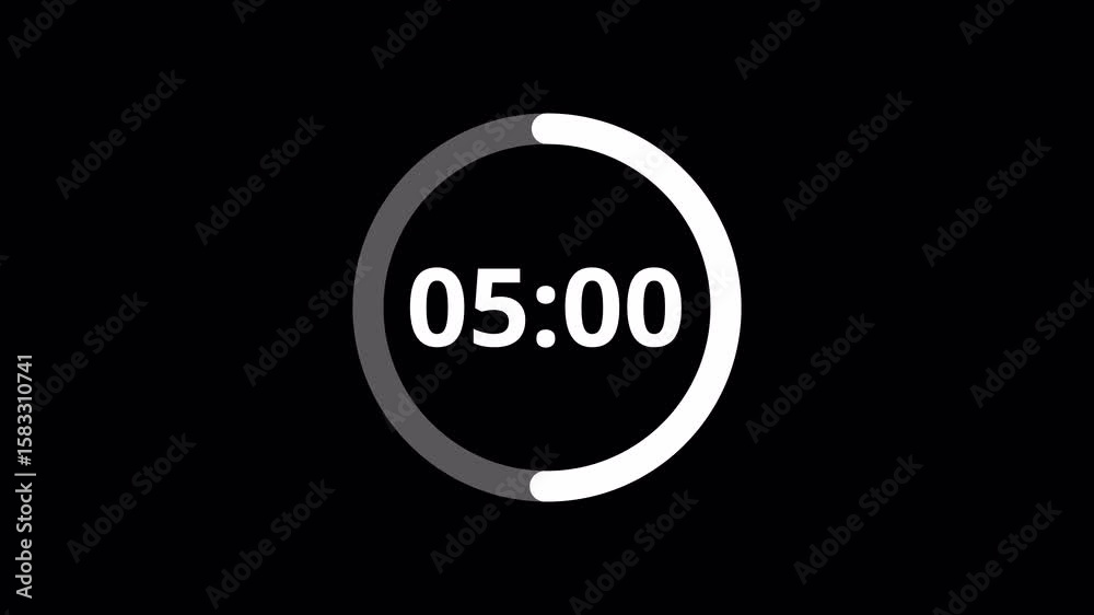 Ten seconds countdown timer animation with seconds and milliseconds on ...
