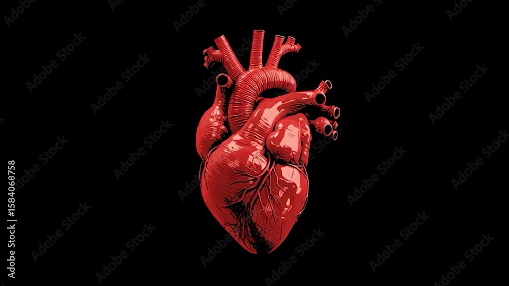 3D animation of a beating human heart with alpha channel, Ekg Heart ...