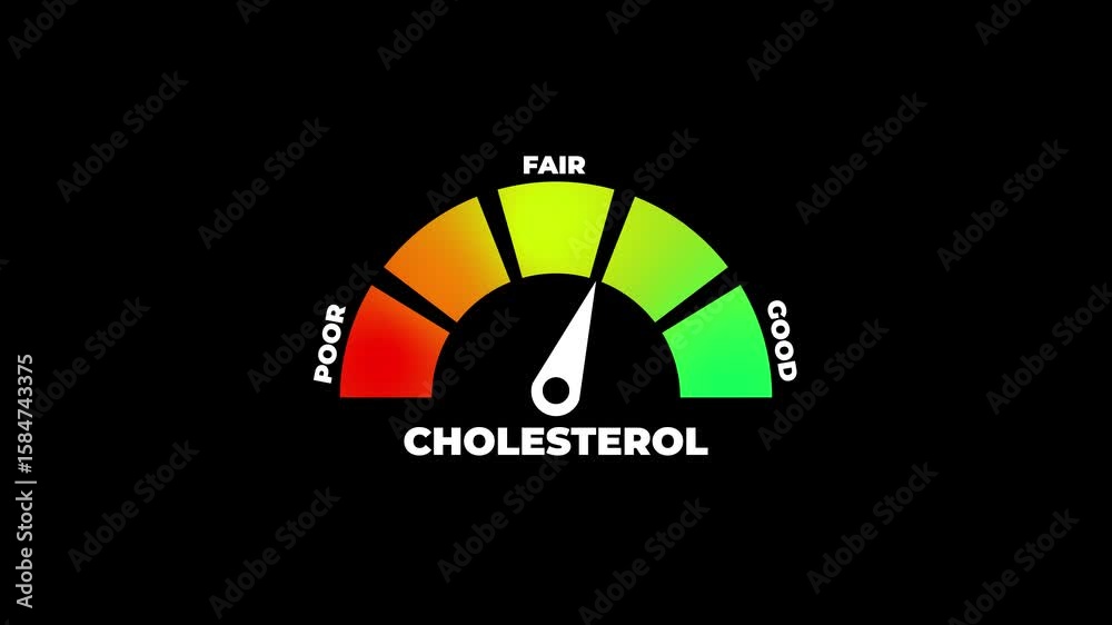 Cholesterol Level Measuring animation.4K motion animation on a ...