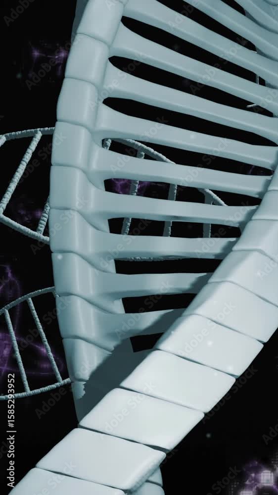 DNA strand processing with binary coding, scientific data animation in ...