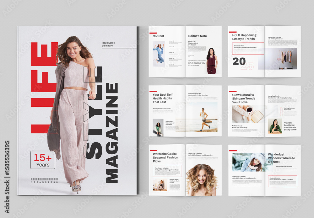 Lifestyle Magazine Layout Design Stock Template | Adobe Stock