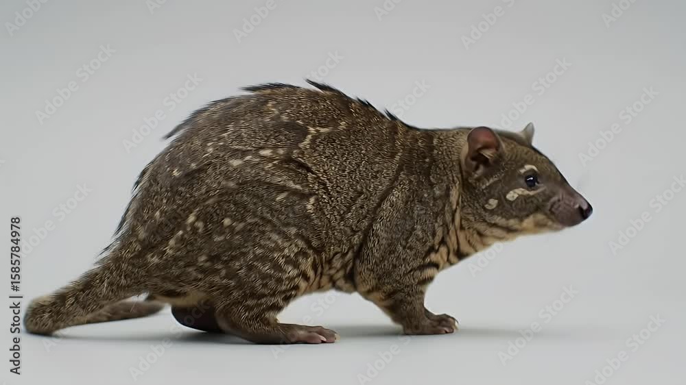 Common Streaked Tenrec (Hemicentetes semispinosus) Profile on White ...