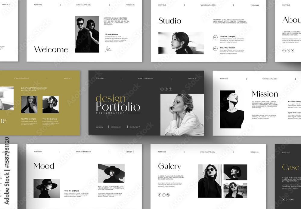 Creative Portfolio Presentation Template for Designers, Artists Stock ...