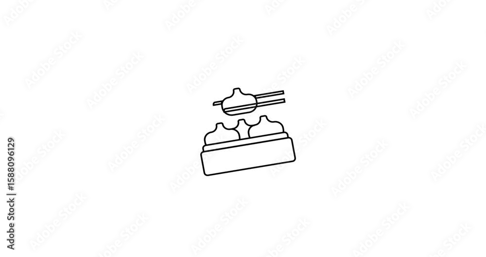 Animated momos icon representing a popular steamed or fried dumpling ...