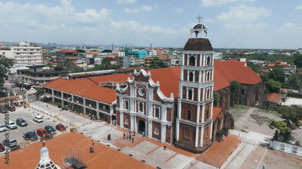 Aerial 4K Baroque Church, St. Peter Metropolitan Cathedral, Tuguegarao ...
