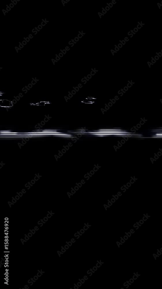 Vertical VHS glitch distortion effect on black background for retro ...