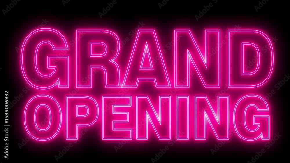 Grand Opening neon sign. Neon sign Grand Opening. Grand Opening letter ...