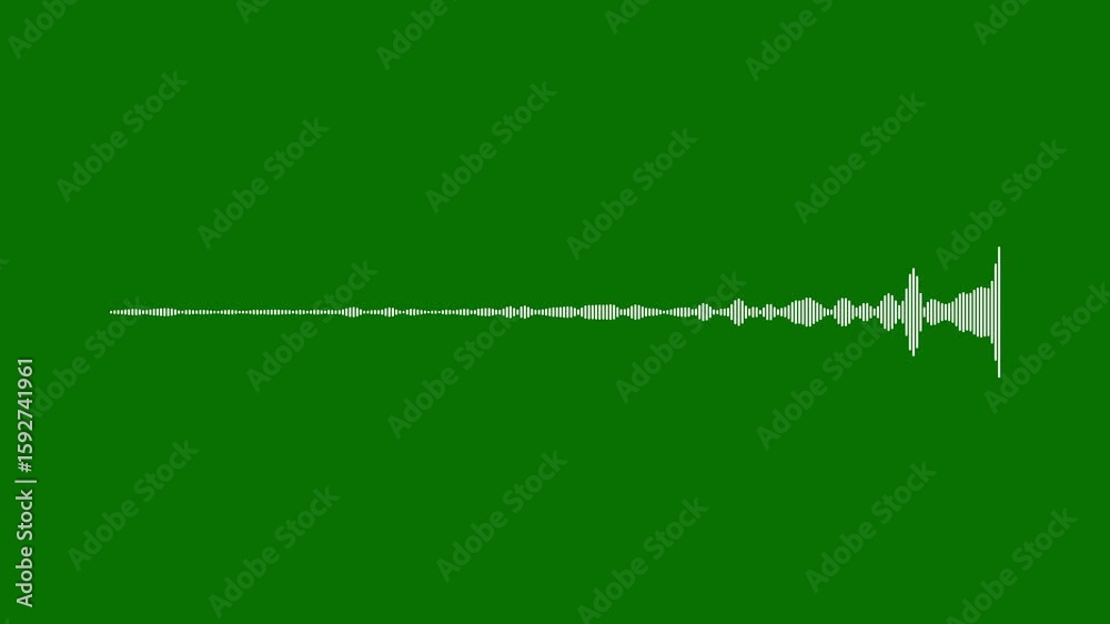 4K white spectrum bars loop animation. Green screen audio waveform ...