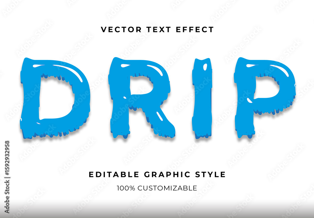 Blue Rounded Drip Font Bold Melting Text Effect สต็อกเทมเพลต | Adobe Stock
