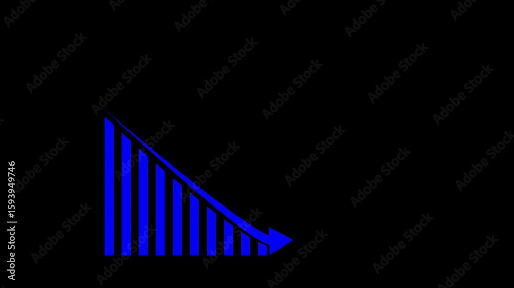 Transparent, Alpha Channel, Falling Chart with Arrow Animation ...