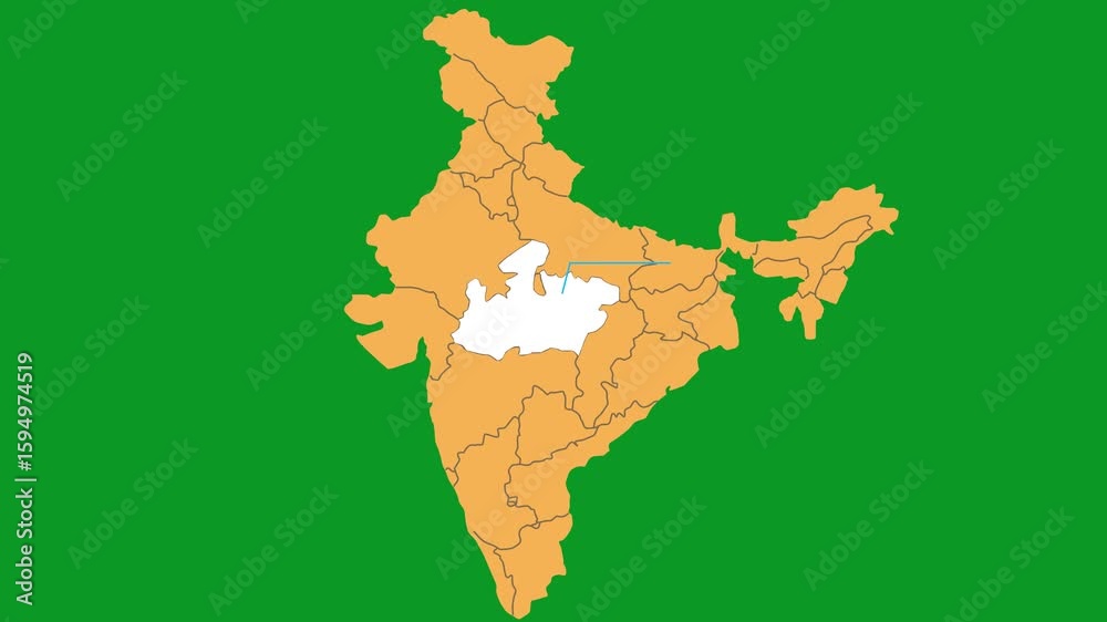 Madhya Pradesh map animated video. Madhya Pradesh location in India ...
