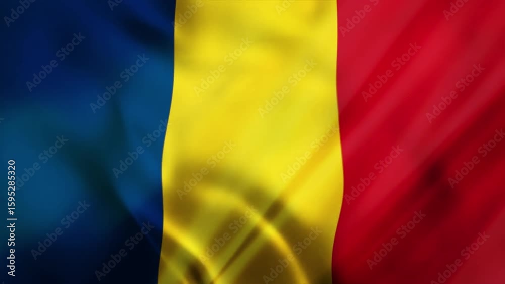 Waving Romanian national flags in the wind as a symbol of their ...
