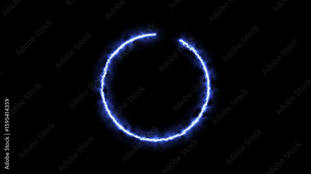 Abstract plasma circular sign simple concept. Plasma ring against dark ...
