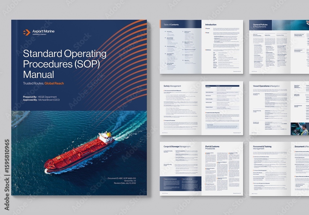 Corporate Manual Template for SOP Standard Operating Procedure Brochure ...