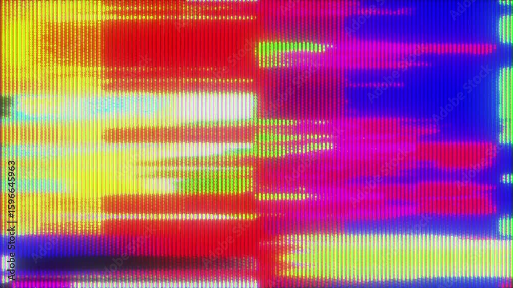 4K Glitch transition pack with vibrant RGB pixel bars and analog CRT ...