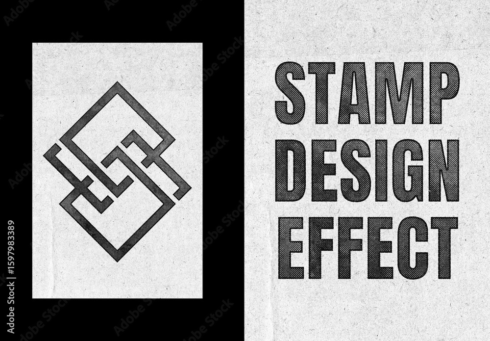 Halftone Printer Text & Logo Effect Mockup Stock Template | Adobe Stock