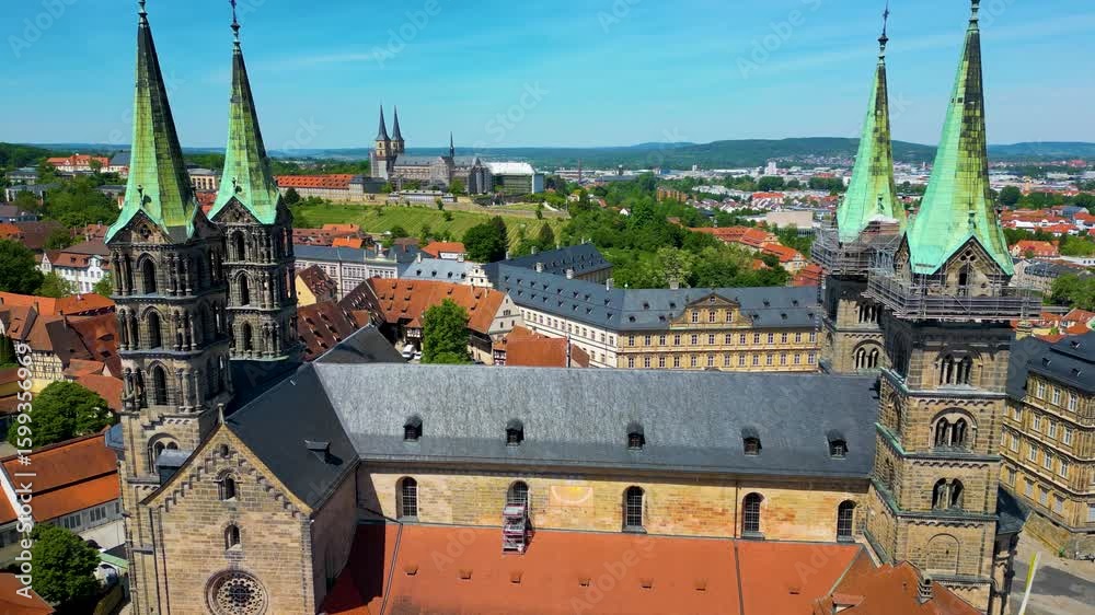 4K Aerial Drone Video of the Historic Neue Residenz Palace, Bamberg ...
